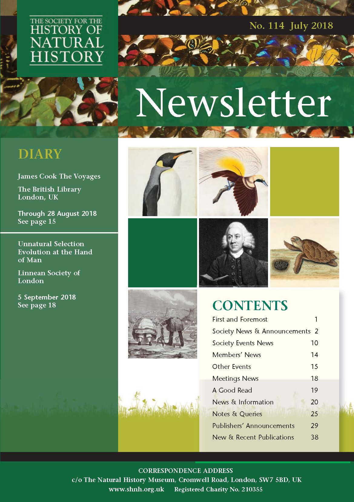 SHNH NL 114 July 2018 - Society for the History of Natural History