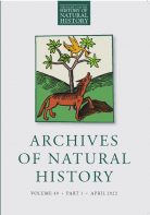 Archives of Natural History - Society for the History of Natural History